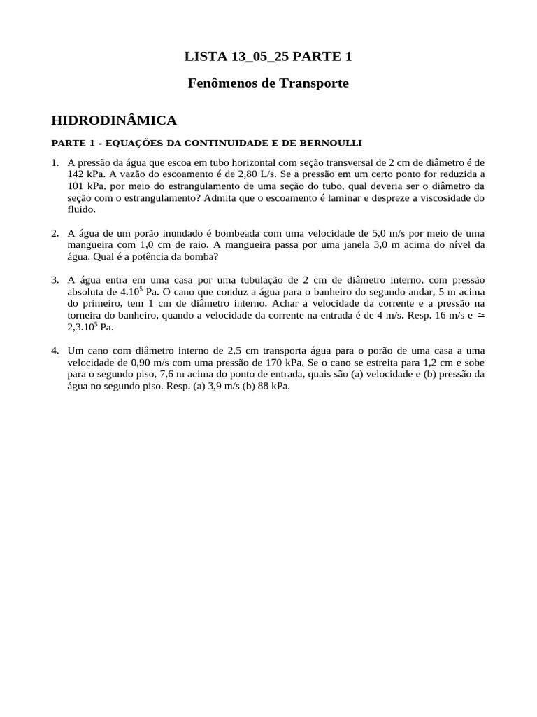 Lista Aula 04 e 05 Versão 2 | PDF