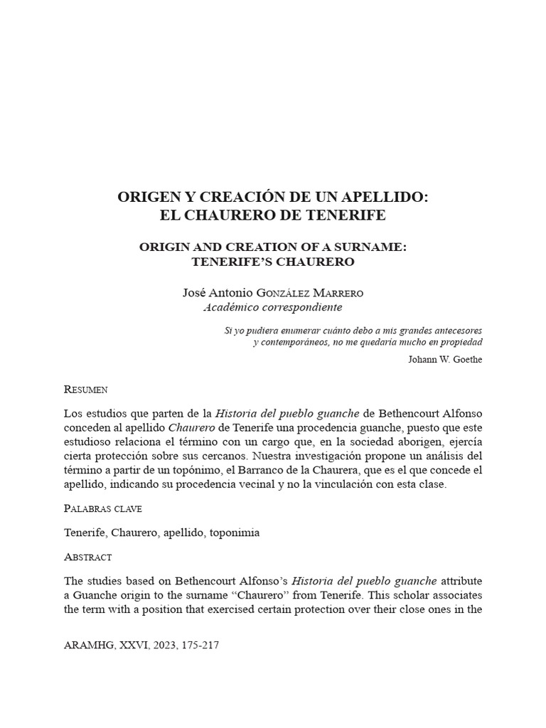 Chaurero Historia Del Apellido en Tenerife | PDF | Islas Canarias