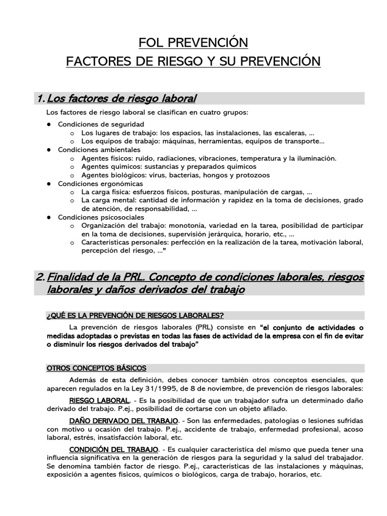 Fol Prev - Factores de Riesgo y Su Prevención 23-24 B | PDF | Seguridad y salud ocupacional ...