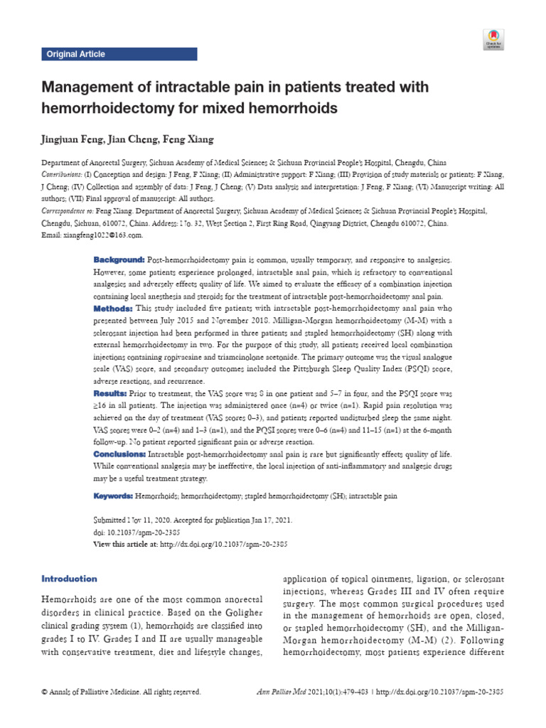 A Management of Intractable Pain in Patients Treated With ...