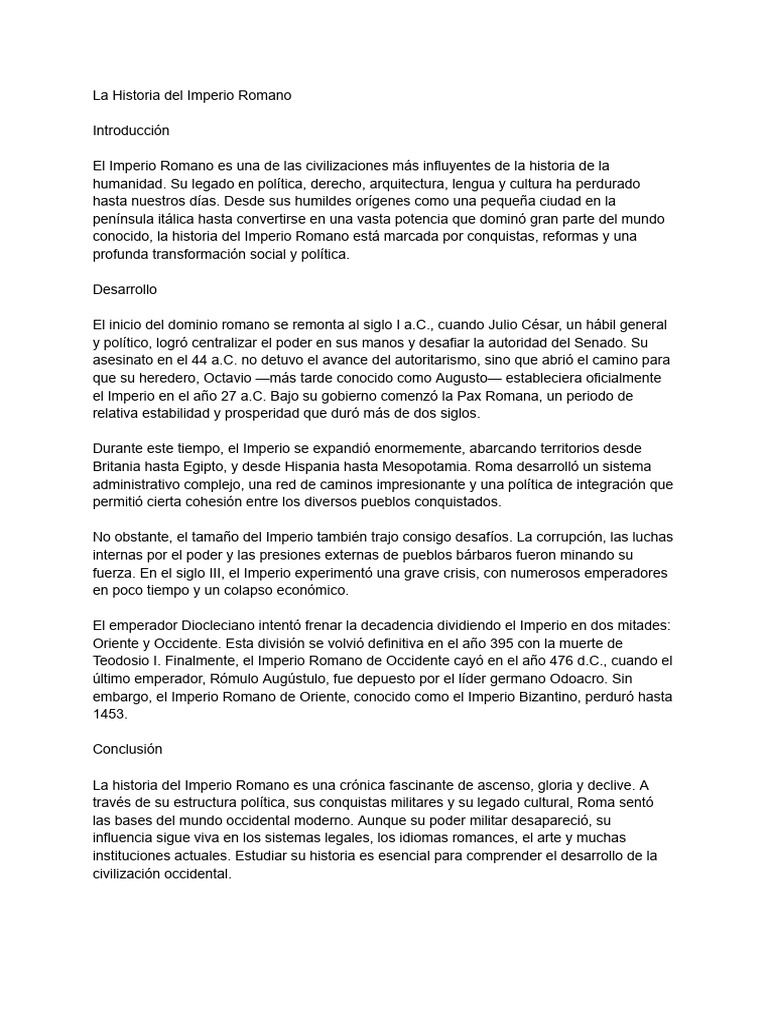 Historia Del Imperio Romano | PDF | imperio Romano | imperio Bizantino