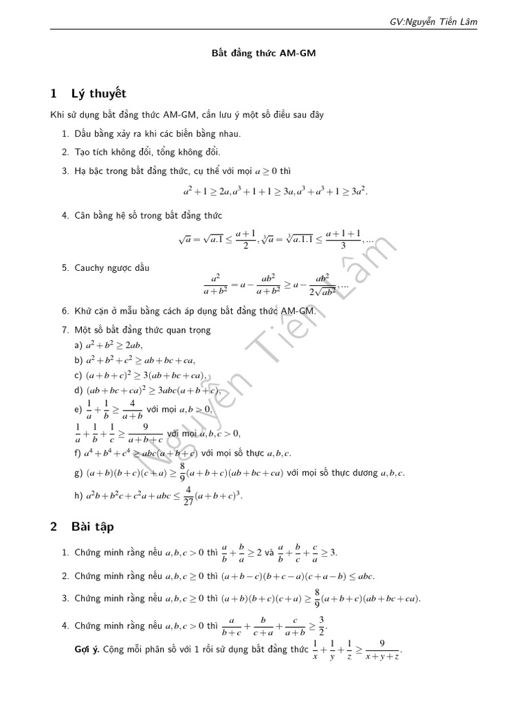 Bat Dang Thuc AM-GM | PDF