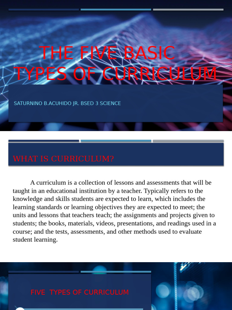 The Five Basic Types of Curriculum | PDF | Curriculum | Learning