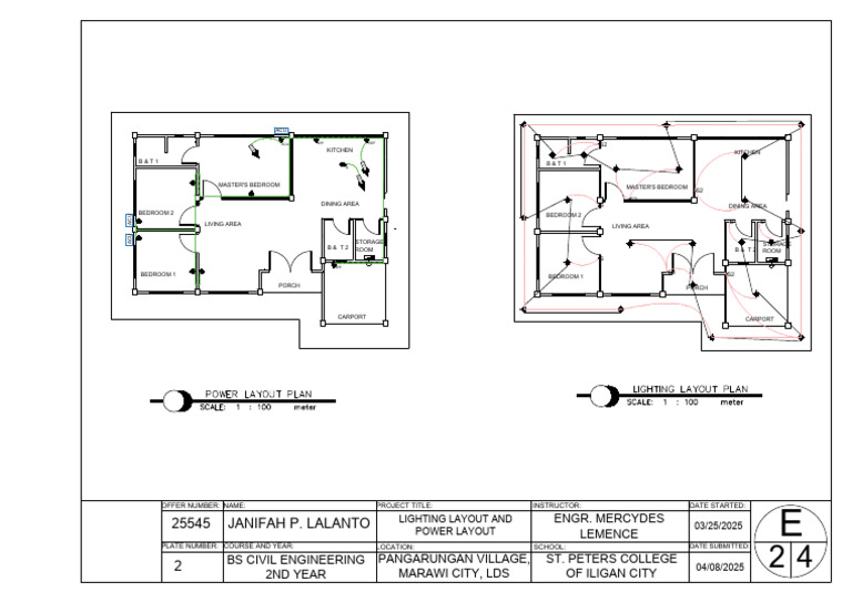 Lighting and Power Layout Project | PDF