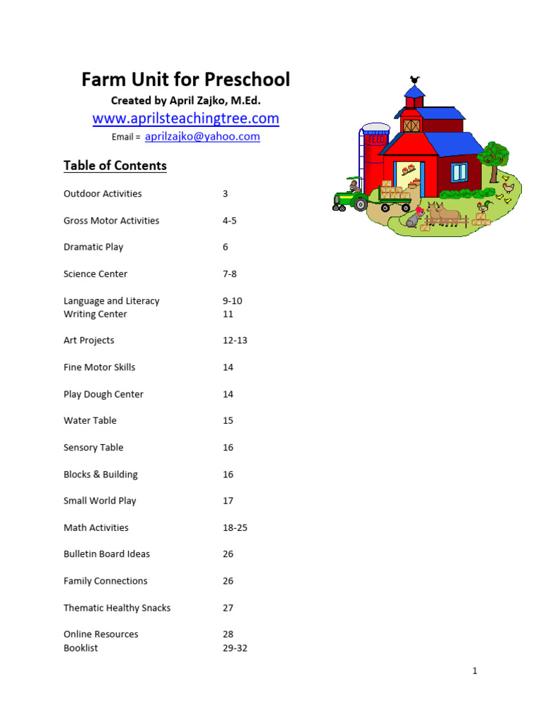 Preschool Farm Unit Activities Guide | PDF | Shape | Sheep