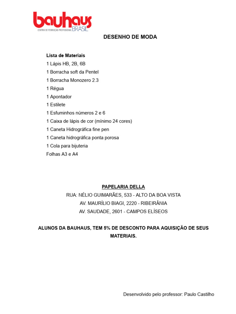 DESENHO DE MODA - Docx - Documentos Google | PDF