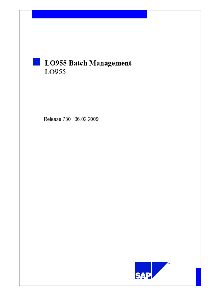 Batch Management 2009 | PDF | Ibm Db2 | Specification (Technical Standard)