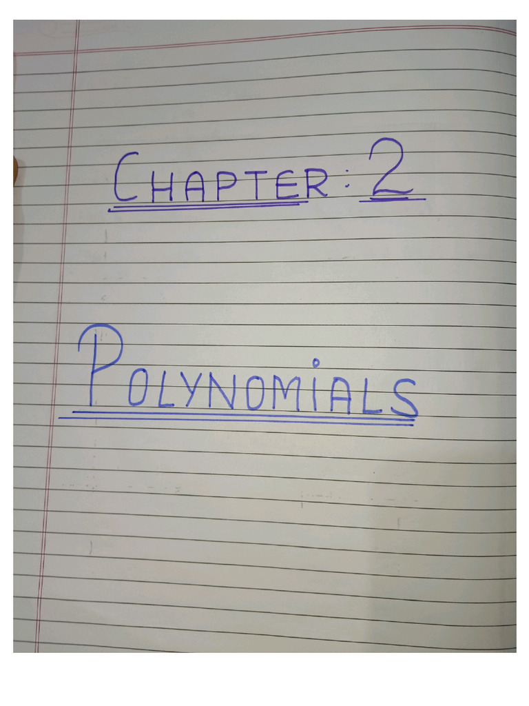 CH 2 Polynomials, Class 10th BEST NOTES | PDF