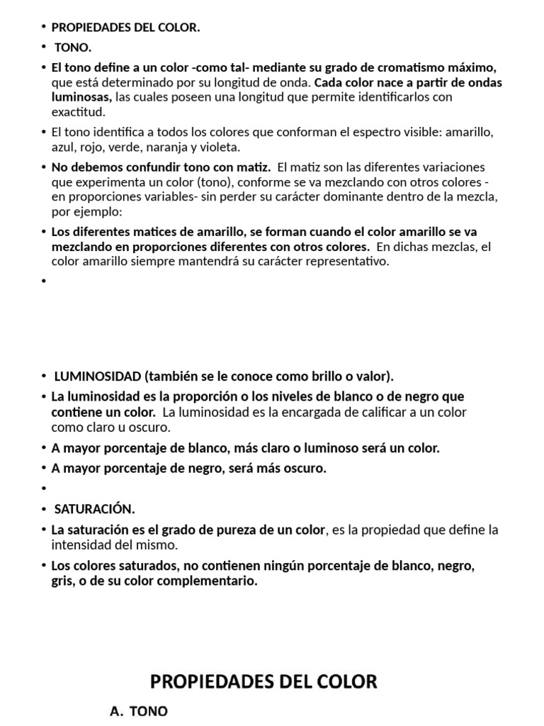 Propiedades Del Color | PDF