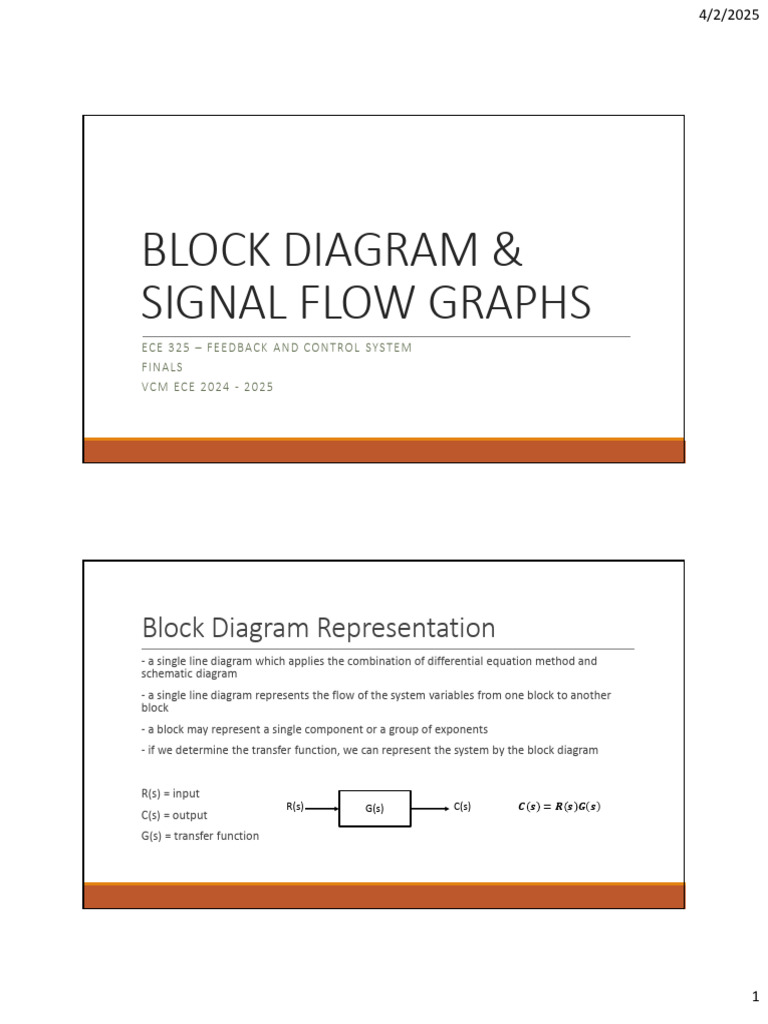 5.1 Block Diagram and Signal Flow Graph | PDF | Feedback | Electrical Engineering