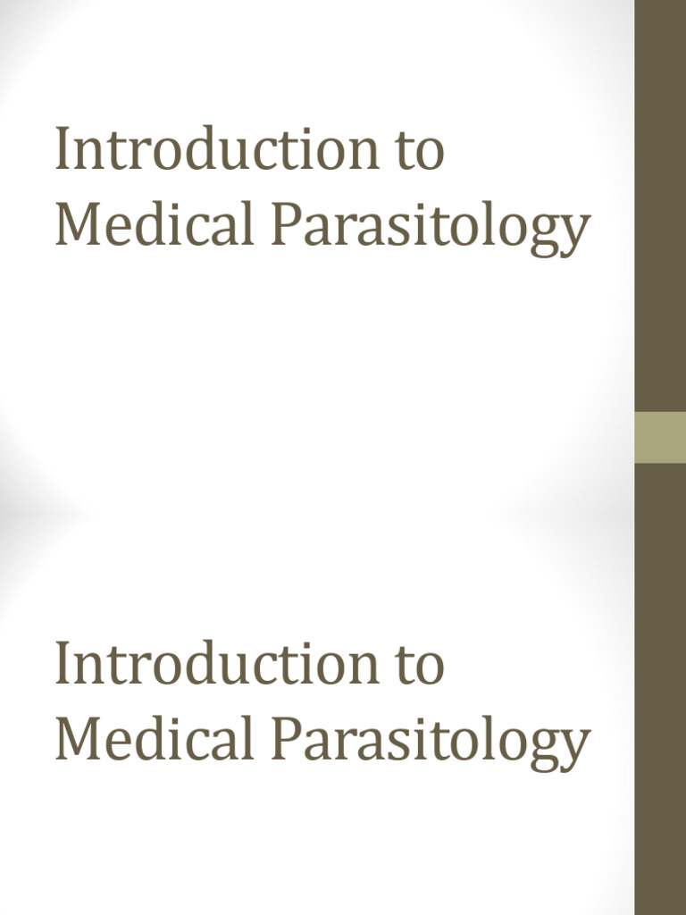 Introduction to Medical Parasitology | PDF | Parasitism | Infection