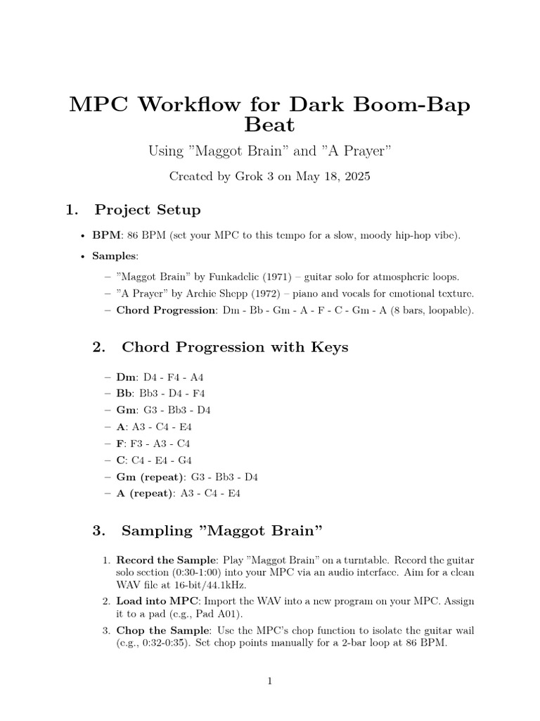 MPC Workflow For Dark Boom-Bap Beat | PDF | Popular Music | Music ...
