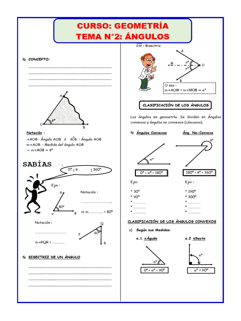 Tema N°2-Ángulos | PDF | Ángulo | Geometría