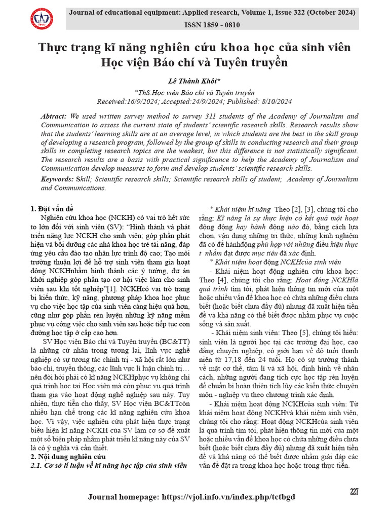 TH C TR NG K Năng NCKH Sinh Viên | PDF