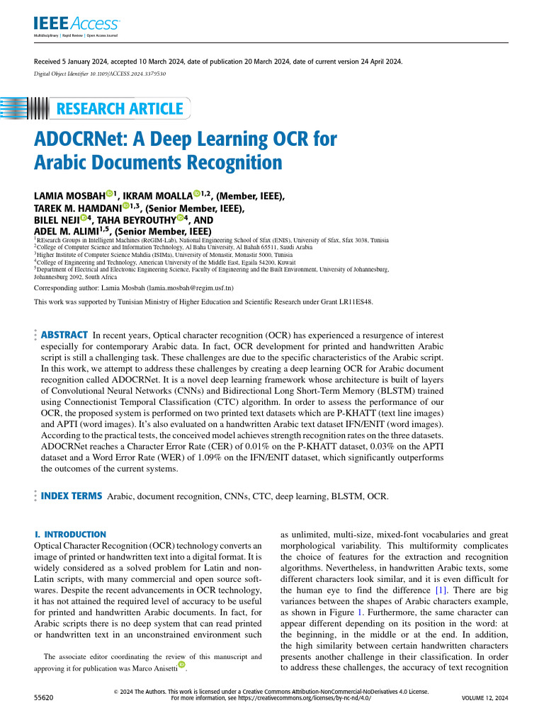 ADOCRNet A Deep Learning OCR For Arabic Documents Recognition | PDF ...