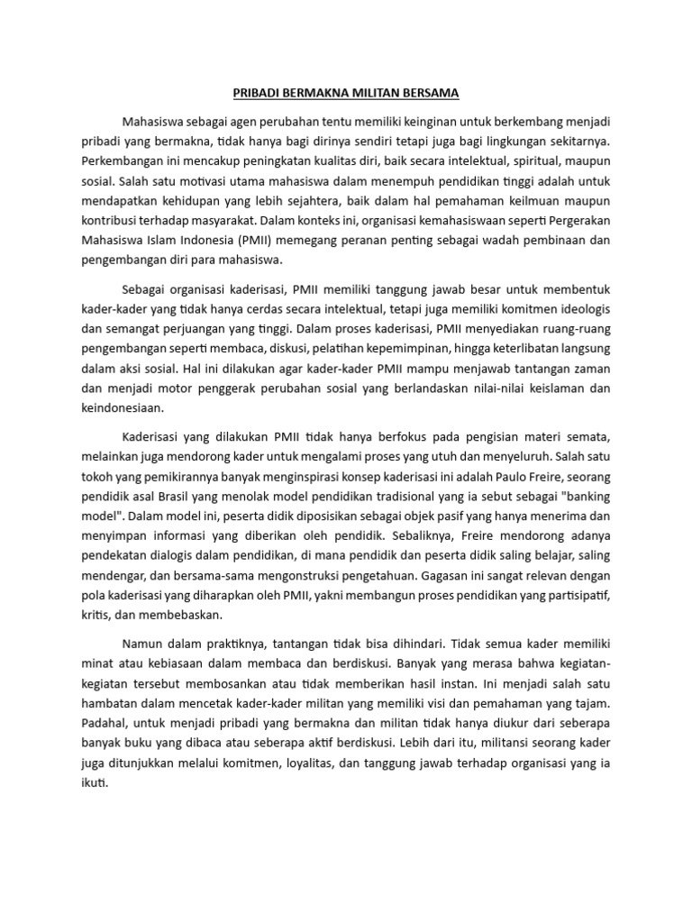 Essay PKD Supel - Ach Musairi - Rayon Pandora | PDF