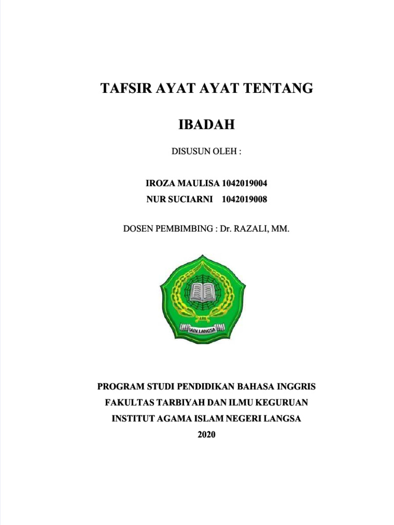 PDF Makalah Tafsir Ayat Ayat Tentang Ibadah Compress | PDF