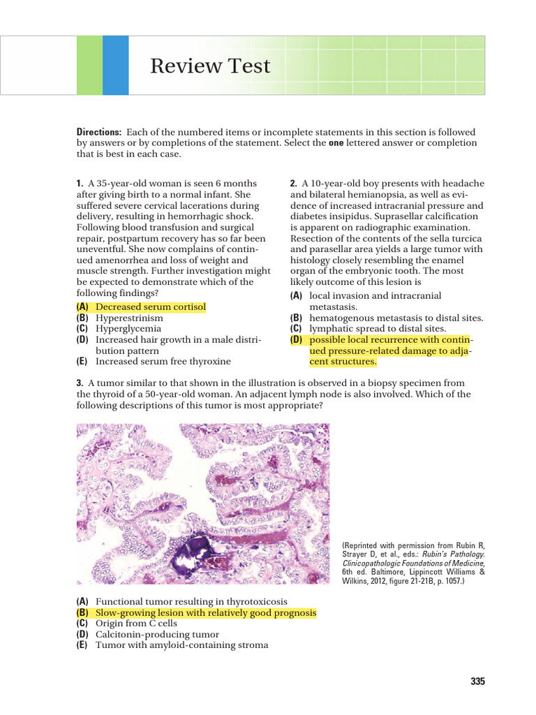 Endocrine Pathology Brs MCQ (1) ANSWER | PDF | Thyroid | Thyroid Stimulating Hormone