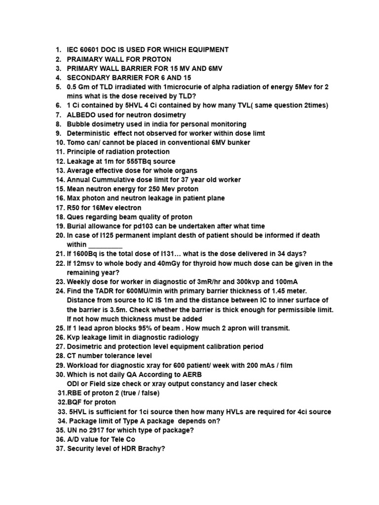 RSO Exam Paepr 2024 (20 February) - 1 | PDF | Dosimetry | Radiation ...