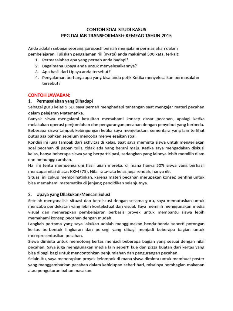 Contoh Soal Studi Kasus | PDF