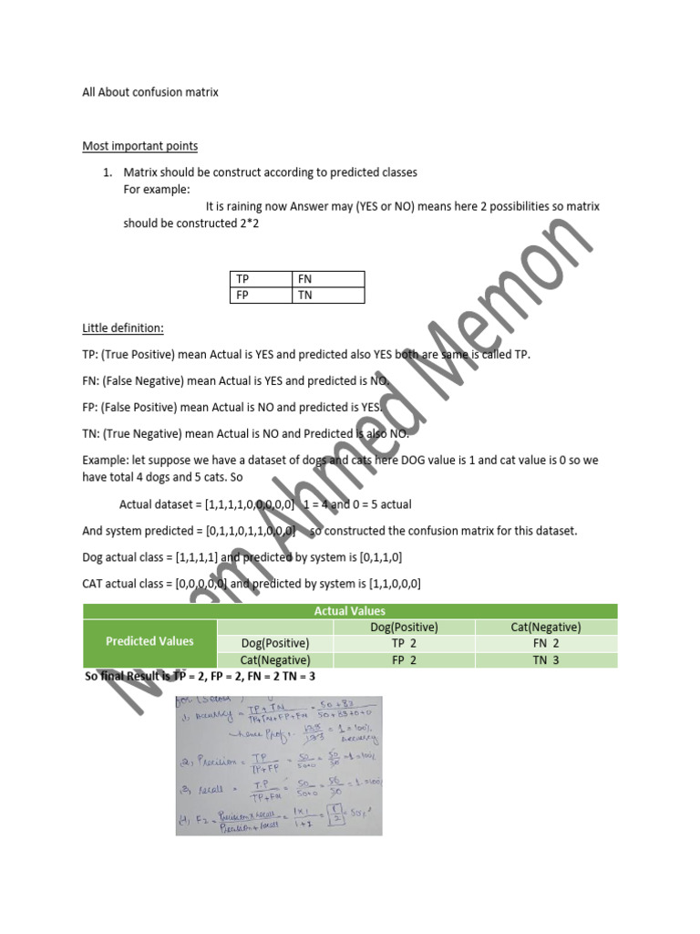 All About Confusion Matrix For 2and 3classes | PDF