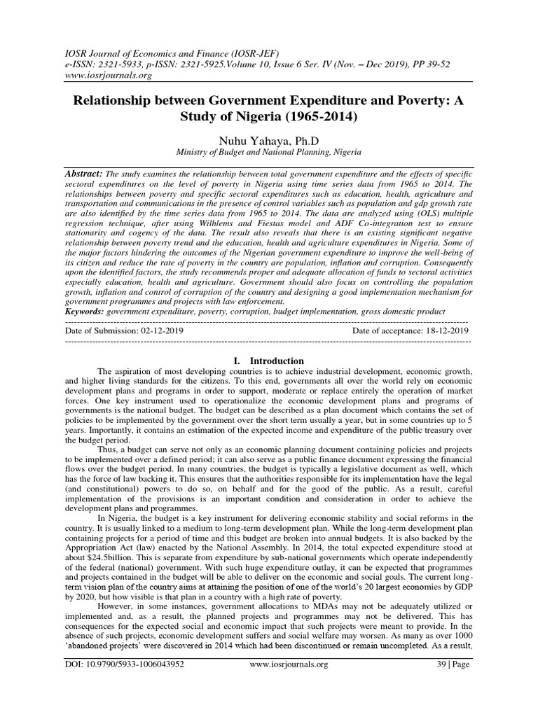 Relationship Between Government Expendit | PDF | Poverty | Poverty ...