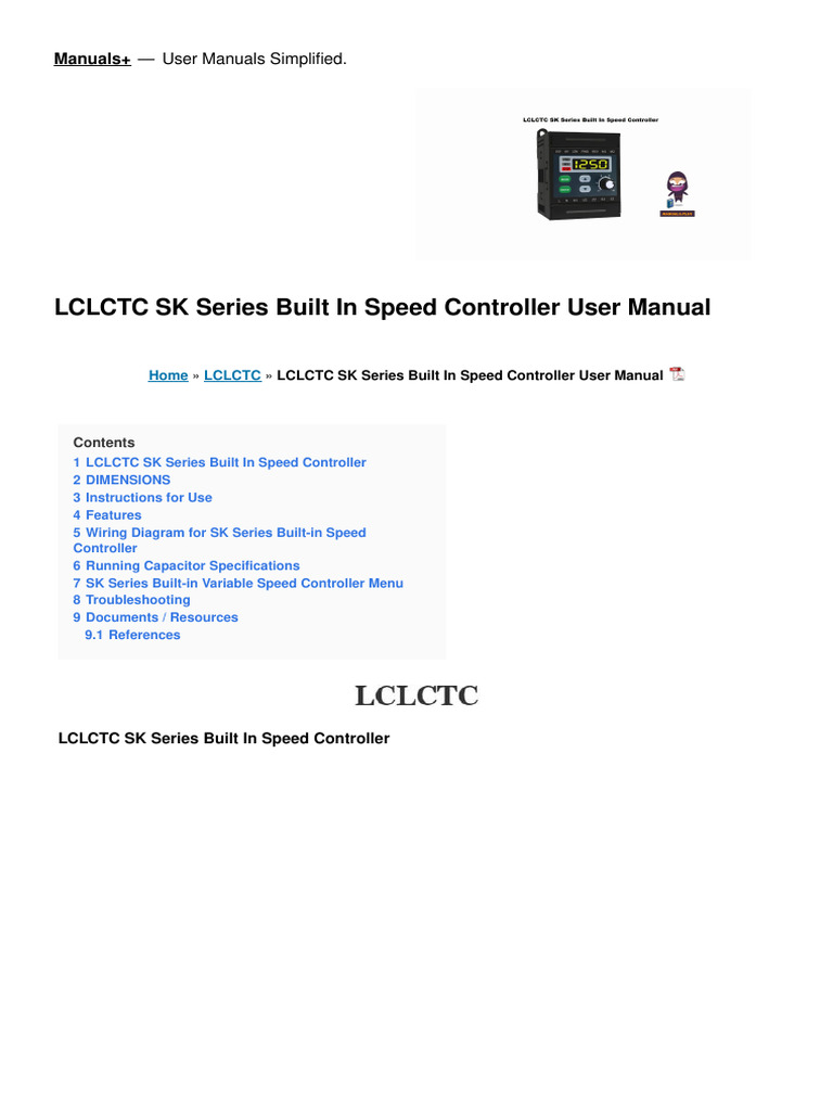 SK Series Built in Speed Controller Manual | PDF | Bipolar Junction Transistor | Electrical ...