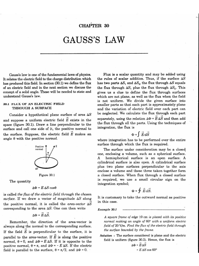 30. Gauss Law. | PDF