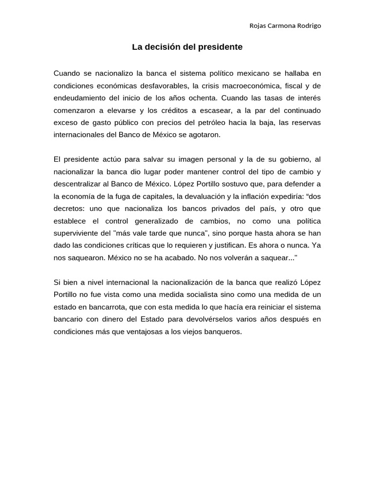 La decisión del presidente | PDF