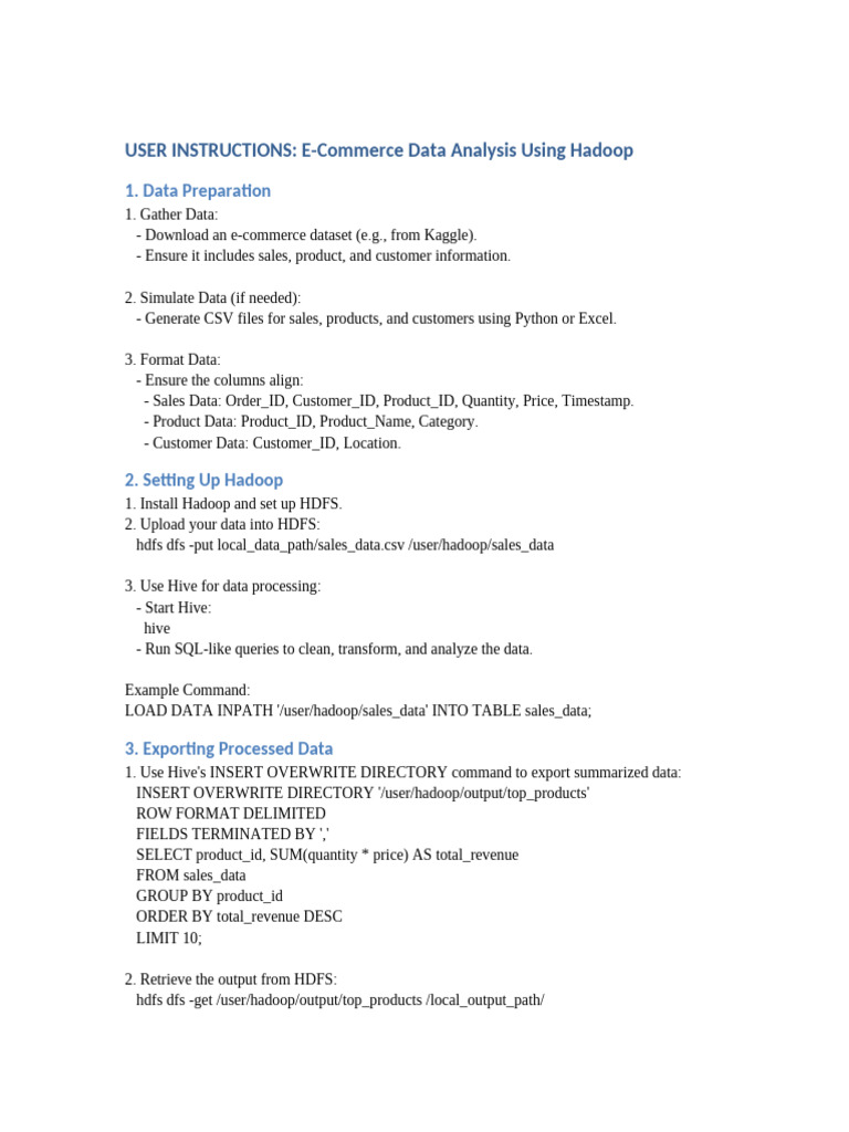 User Instructions Hadoop Project | PDF | Data | Apache Hadoop