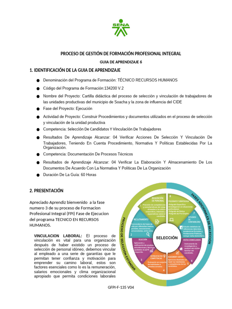 Guia de Aprendizaje #6 Fase Ejecucion Agosto 2024 Nueva Versión | PDF | Documento | Gestión de ...