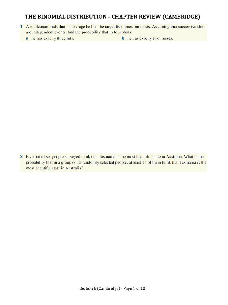 The Binomial Distribution - Chapter Review 2 - Practice | PDF