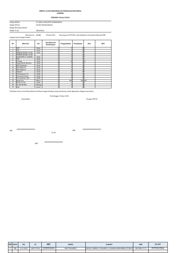 Bon Material Hsi 13 03 2025 PT Ags | PDF