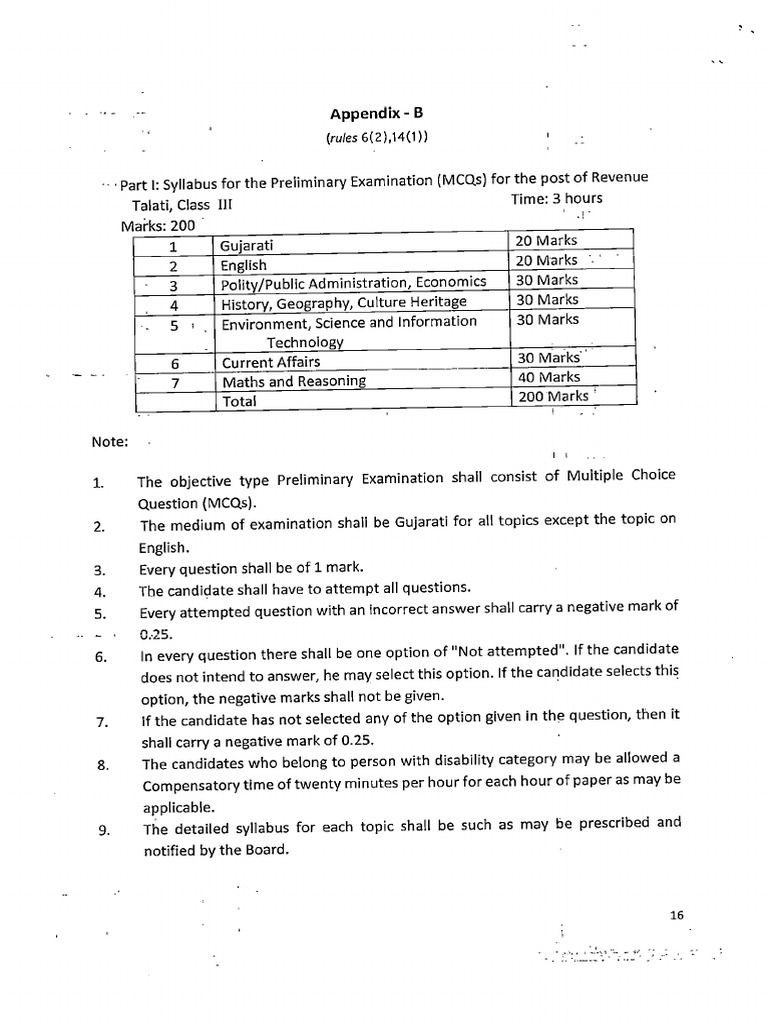 Revenue Talati Syllabus 2025 | PDF