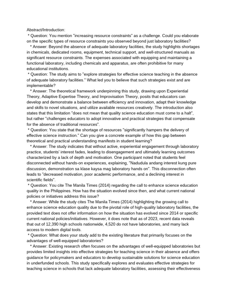 Abstract-Introduction (Answer and Question) | PDF | Constructivism ...