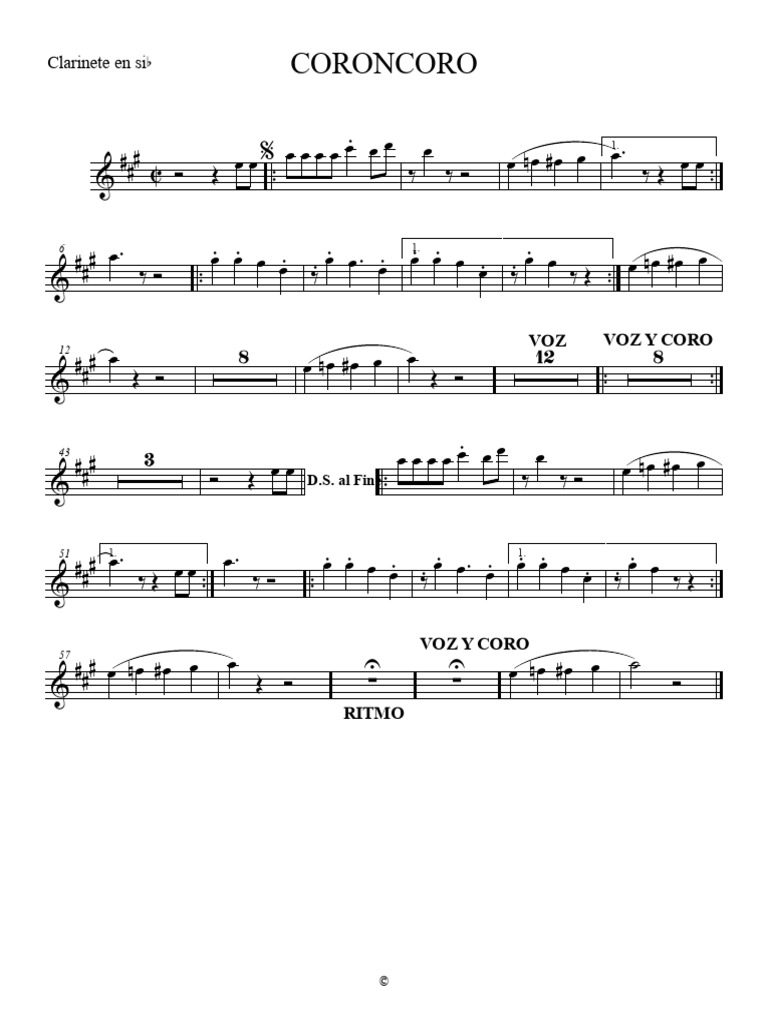 CORONCORO - Clarinete en Sib - 070130 | PDF