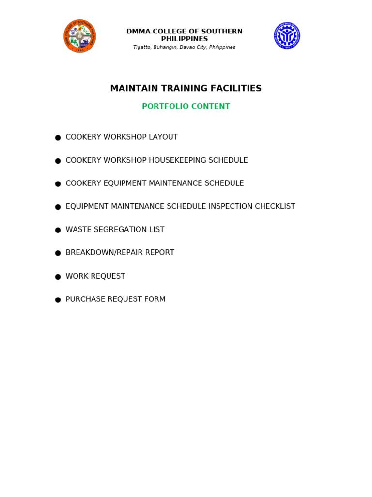 1 Table of Contents For TESDA | PDF