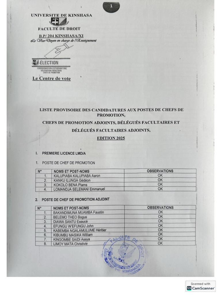 Liste Provisoire | PDF