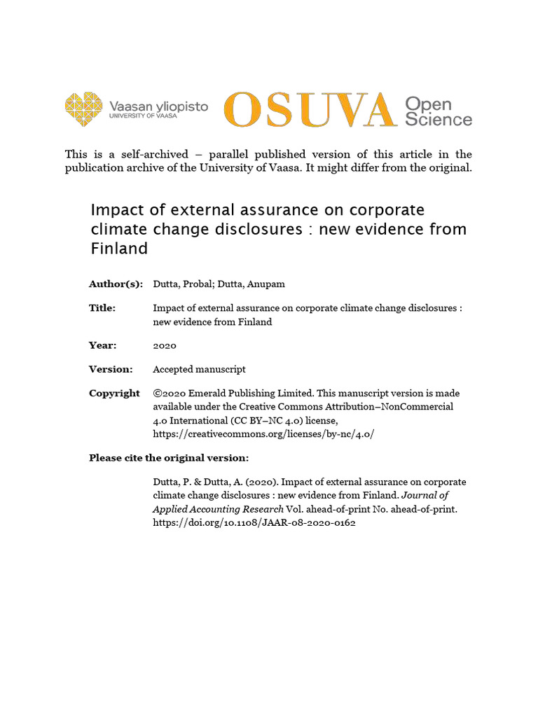 Impact of External Assurance On Corporate Climate Change 2gepd0l1hz ...