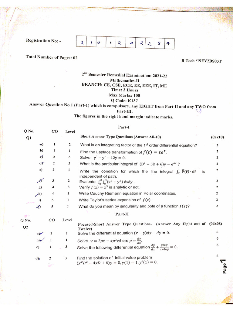 Math Remedial Exam | PDF