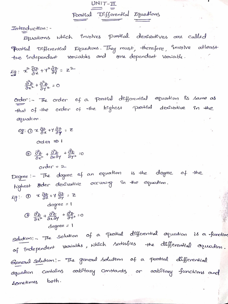 Unit 3 Partial Differential Equations | PDF