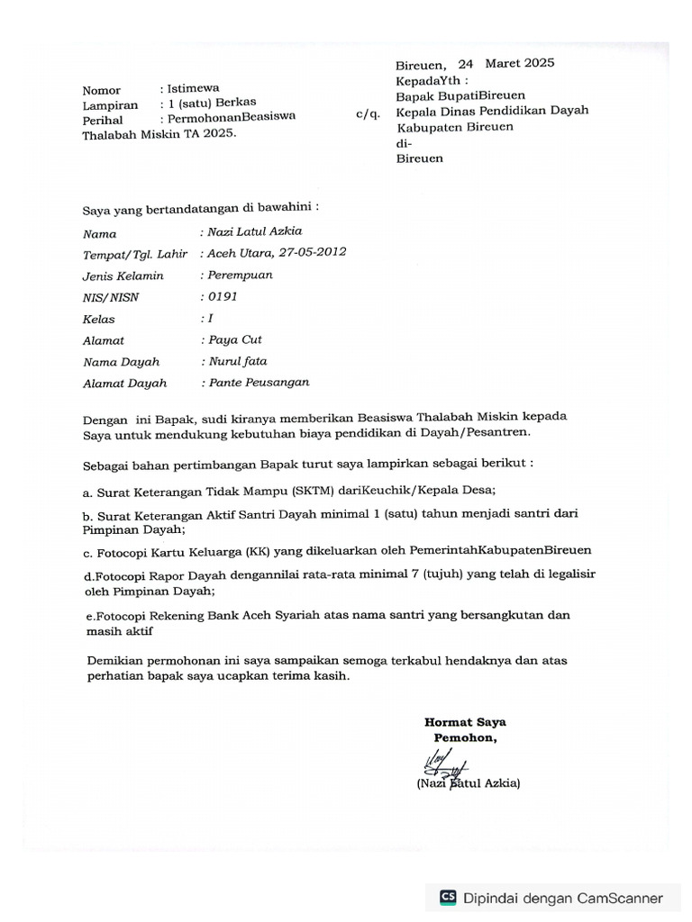 Permohonan Nazila | PDF