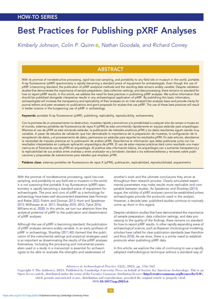Best Practices for pXRF Publication | PDF | Archaeology | Analysis