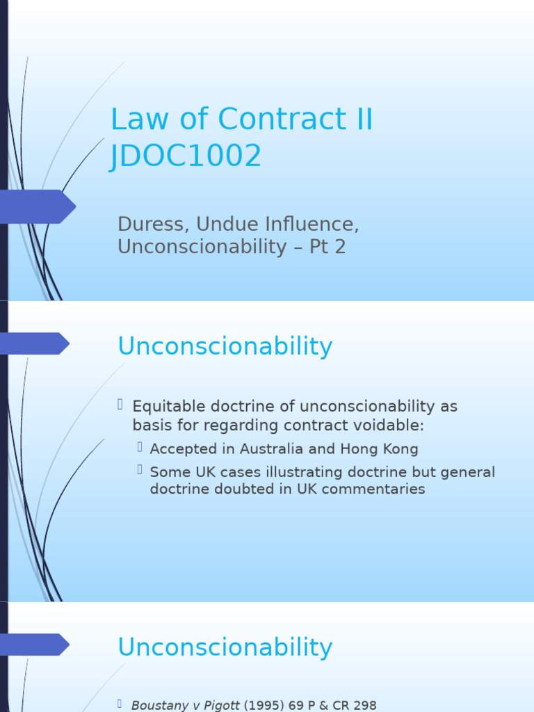 LLAW1002 - 0206 - Duress Etc Pt2 | PDF | Civil Law (Common Law ...