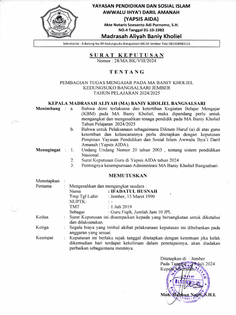 Surat Keputusan | PDF