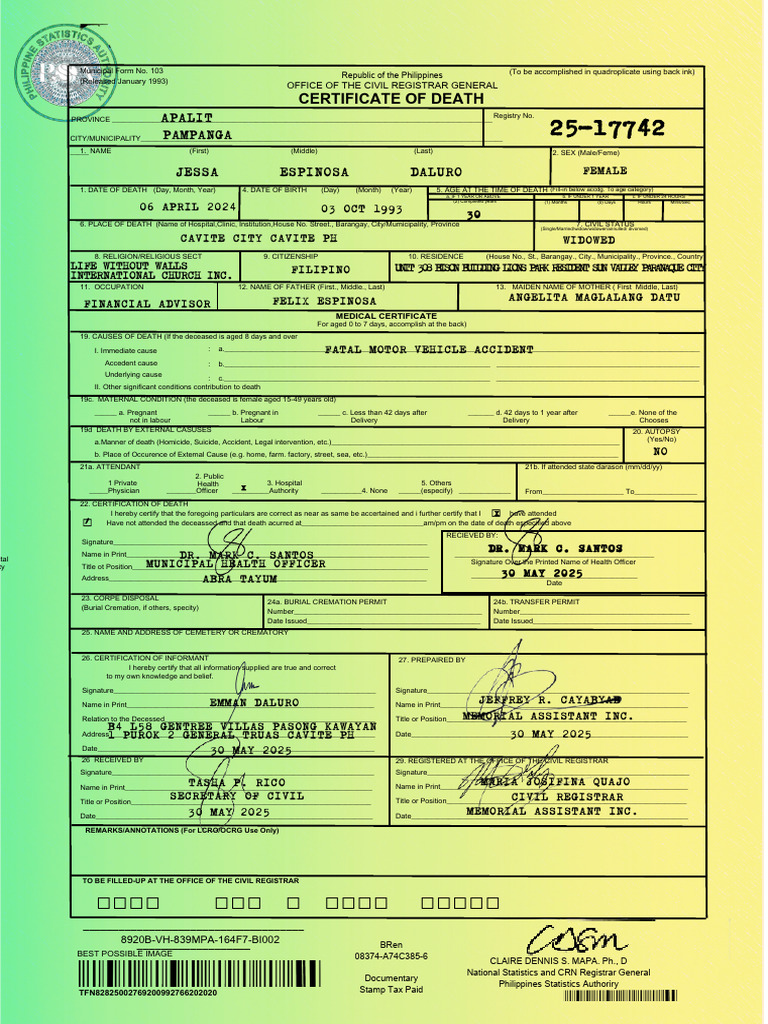 Certificate of Death Documentation | PDF
