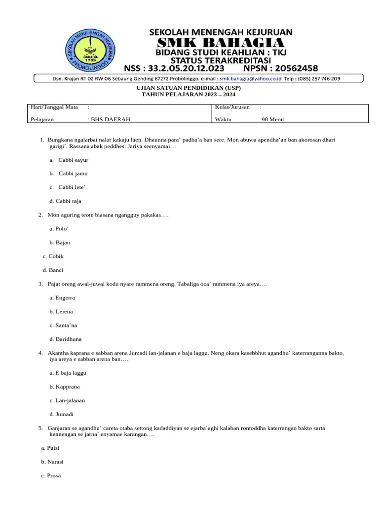 USP BHS MADURA | PDF