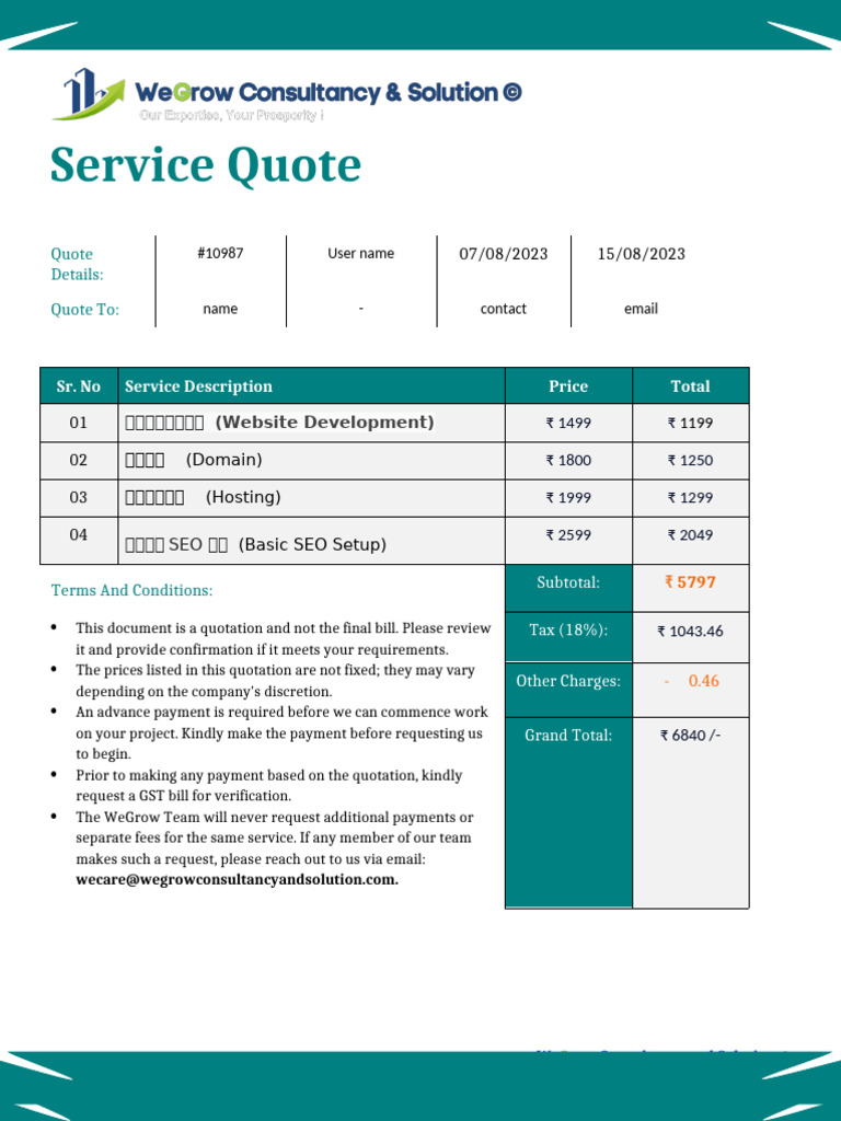 Quotation Shyam Client | PDF