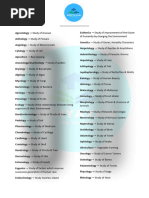 Ology List of Sciences | PDF | Cell Biology | Pathology