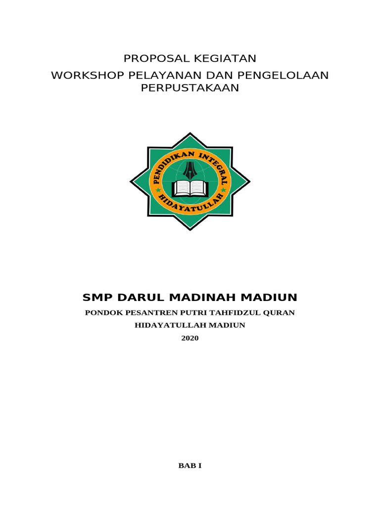 Proposal Kegiatan Workshop Perpustakaan | PDF